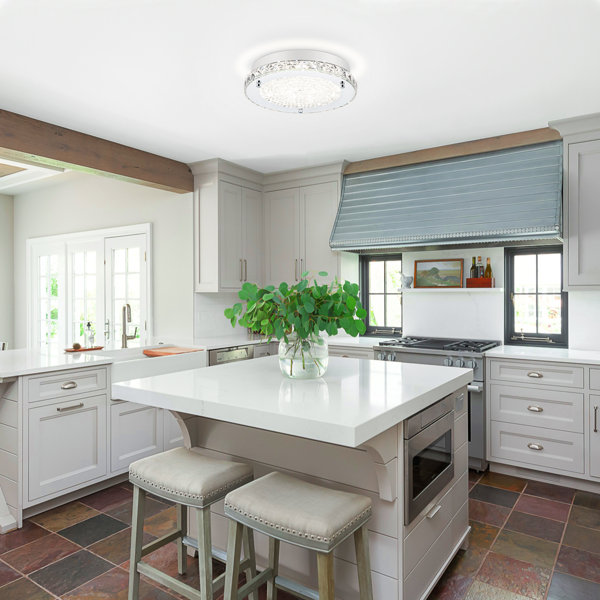 Mercer41 Lilyian Flush Mount Ceiling Light Fixtures Ceiling Mount 11in LED Crystal Flush Mount ...